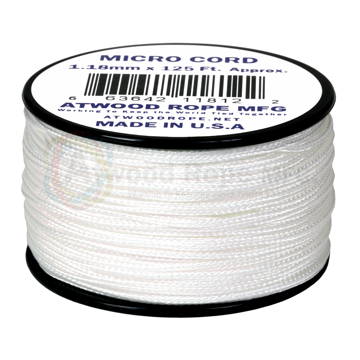 Atwood Micro Cord - White - 1.18mm - USA Made – Paracord New Zealand