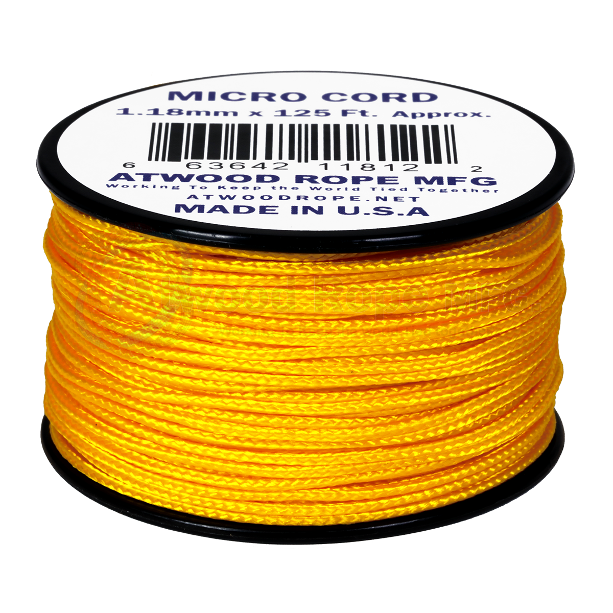 Atwood Micro Cord - Yellow - 1.18mm - USA Made – Paracord New Zealand