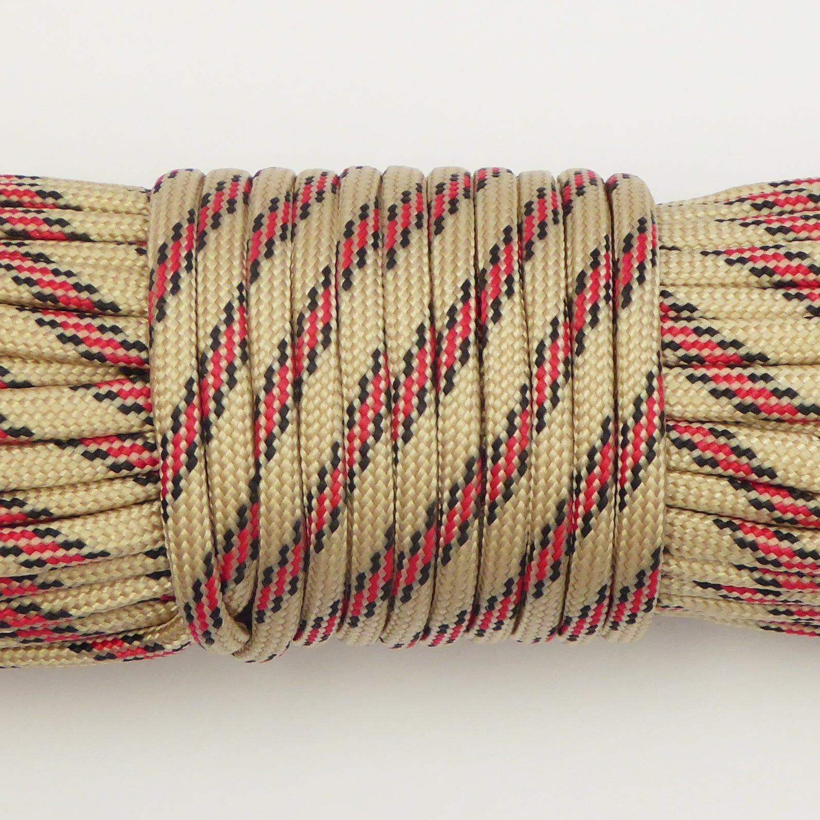 Paracord Rope 30m /100ft Beige Red Line 4mm – Paracord New Zealand